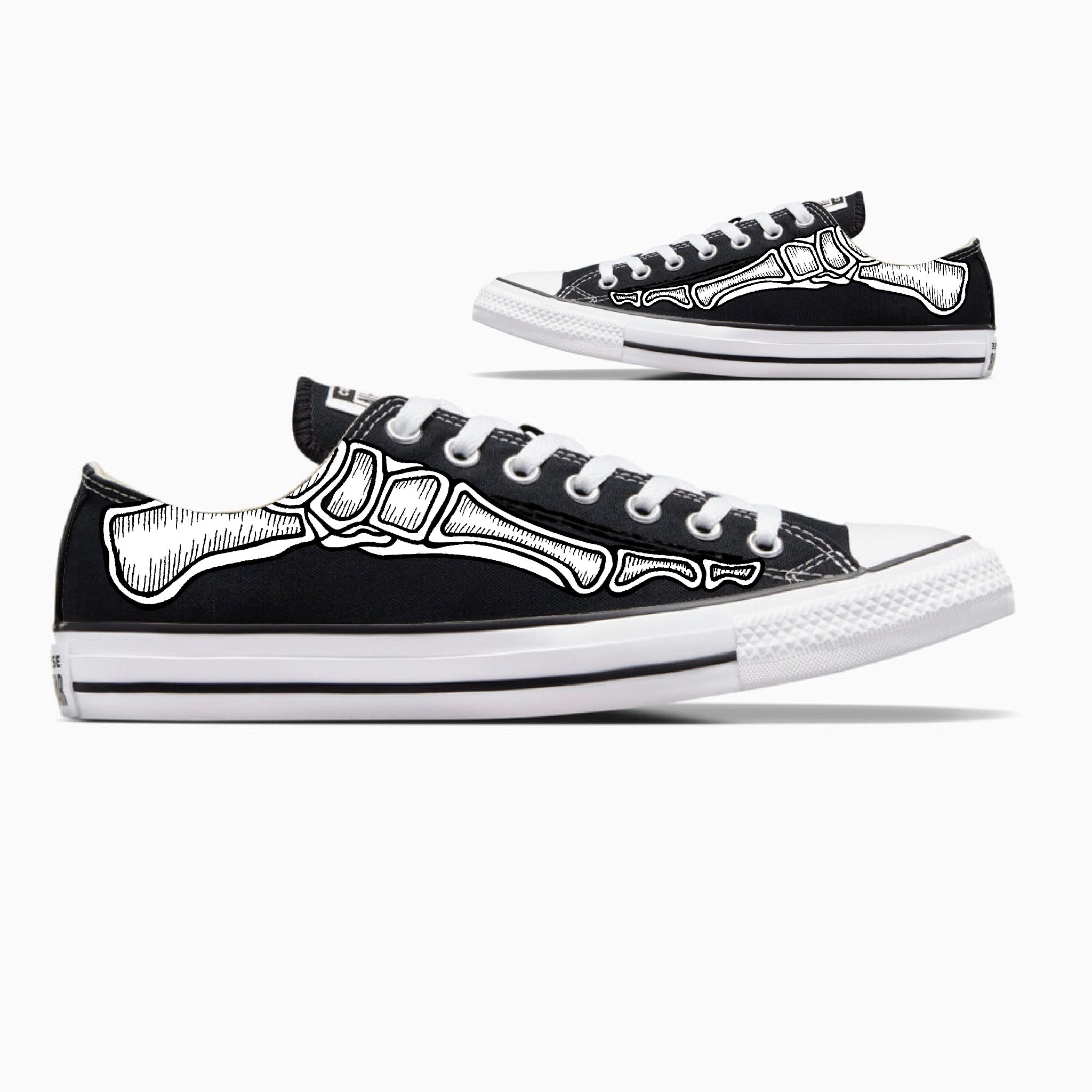 Custom Skeleton Feet Shoes - Custom Low Top Converse Shoes – BlvdCustom