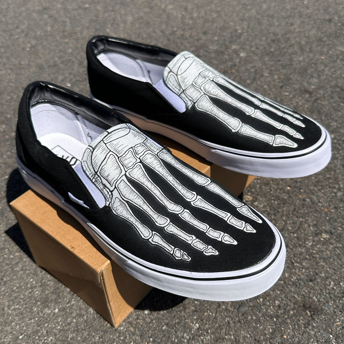 Skeleton Feet - BLVD Original Slip On Shoes – BlvdCustom