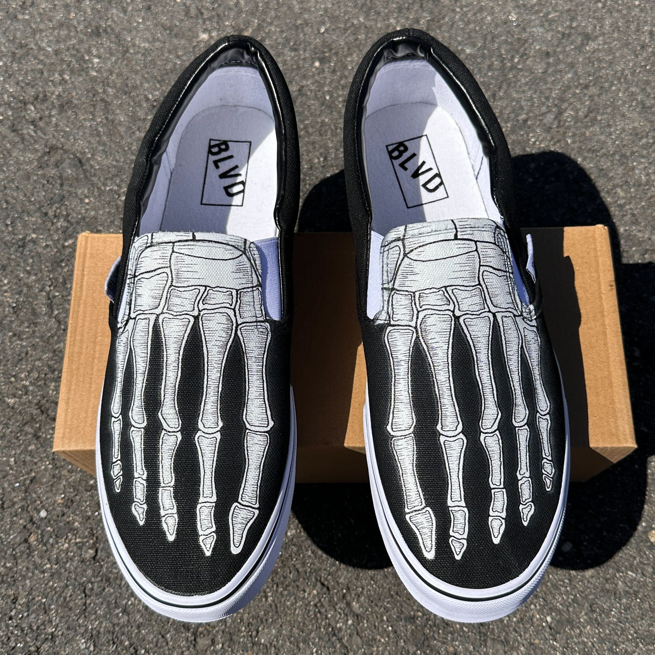 Skeleton Feet - BLVD Original Slip On Shoes – BlvdCustom