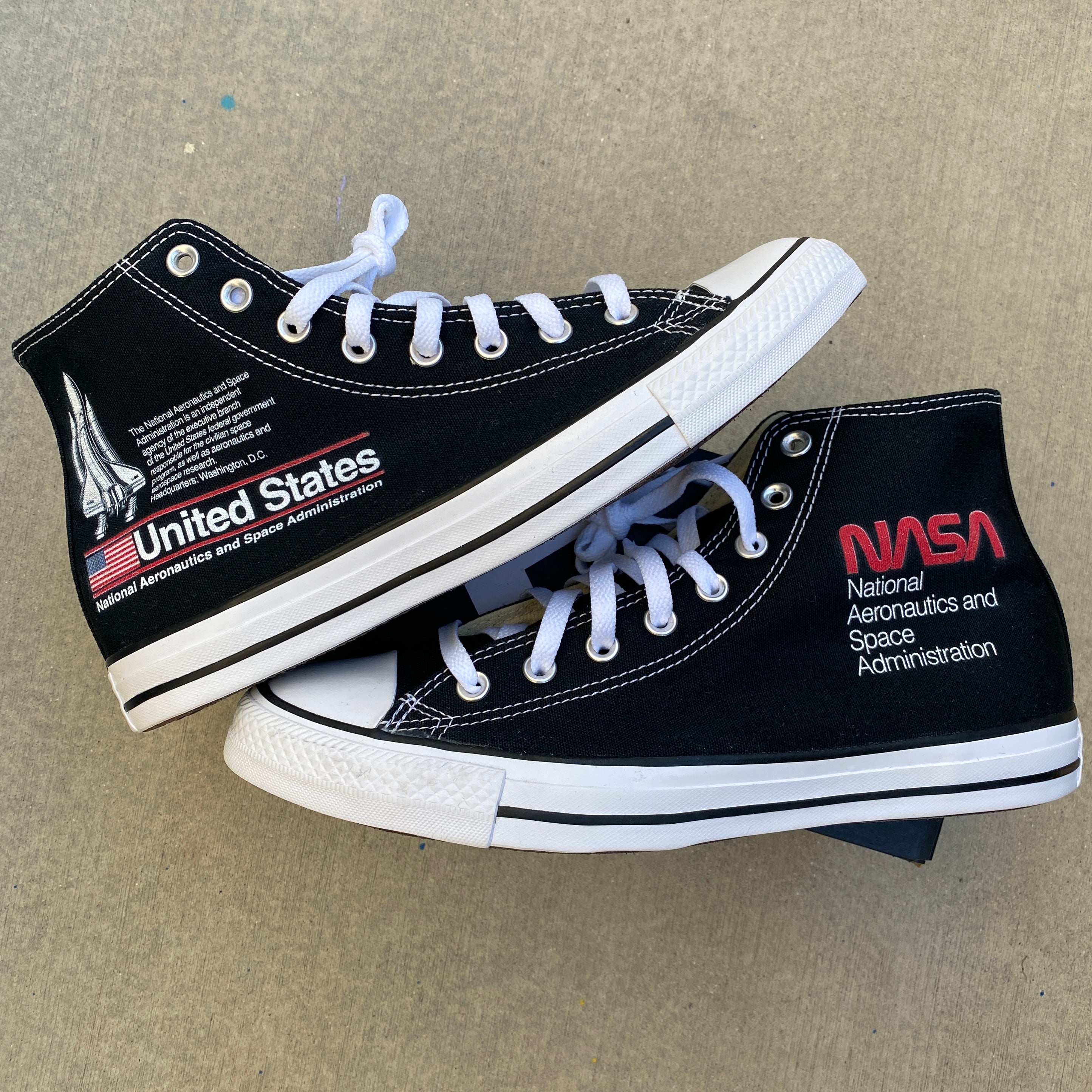 NASA Shoes - Custom Black High Tops – BlvdCustom