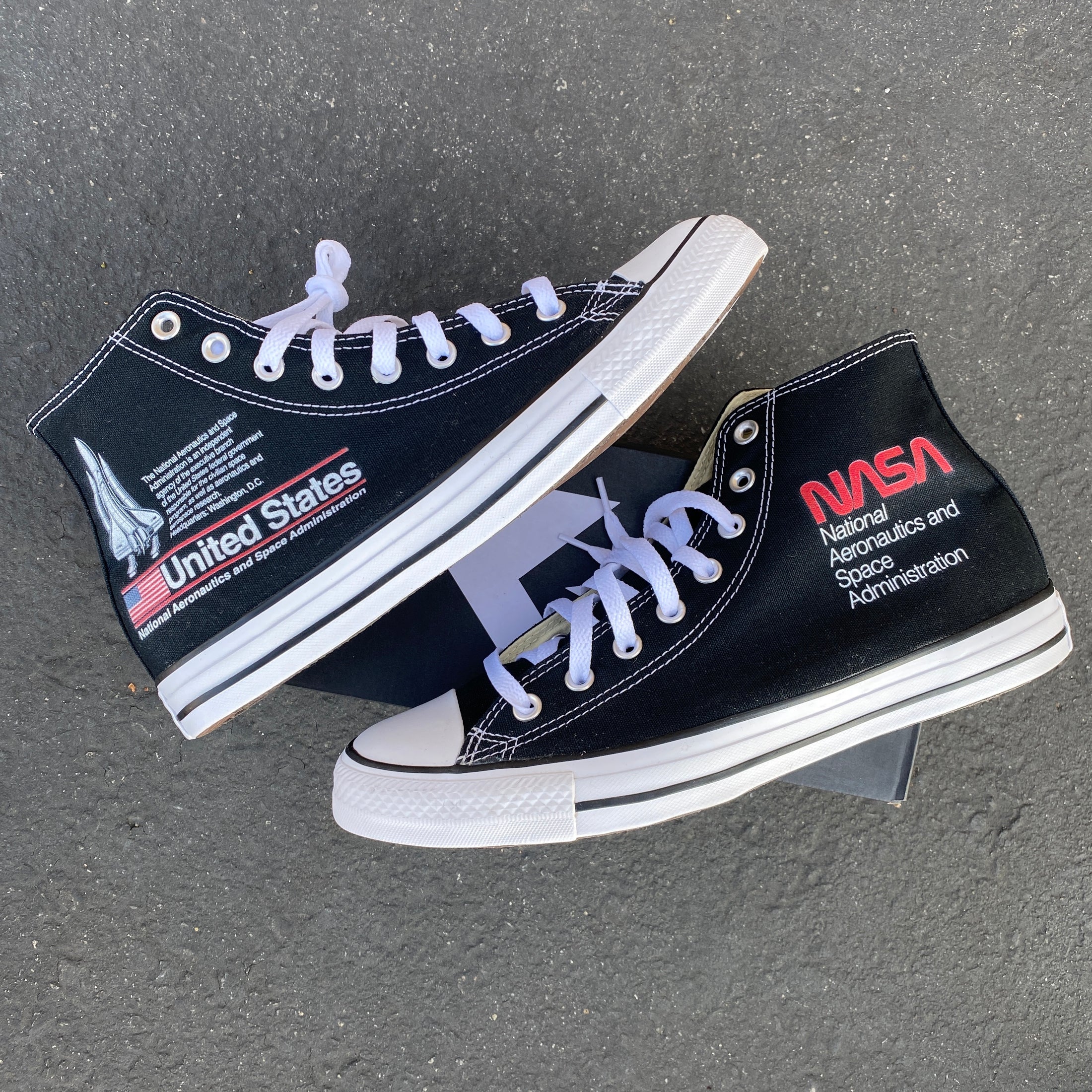 NASA Shoes - Custom Black High Tops – BlvdCustom