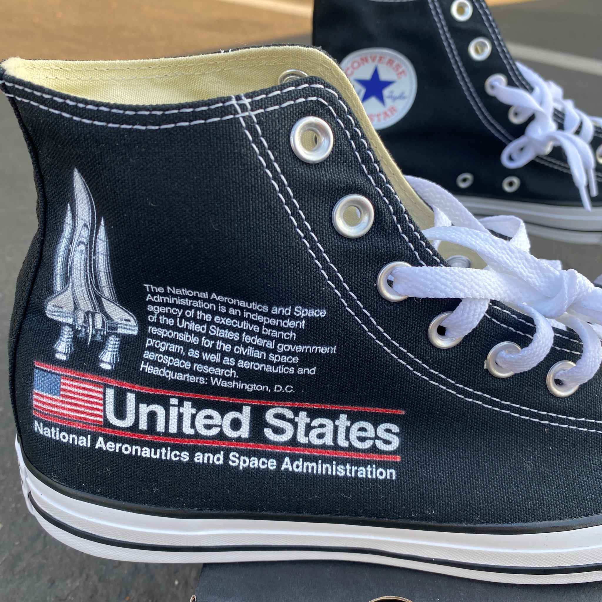 NASA Shoes - Custom Black High Tops – BlvdCustom