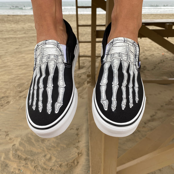 Custom Skeleton Feet X-Ray Slip Ons - Custom Vans Shoes – BlvdCustom