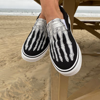 Custom Skeleton Feet X-Ray Slip Ons - Custom Vans Shoes – BlvdCustom