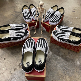 Custom Skeleton Feet X-Ray Slip Ons - Custom Vans Shoes – BlvdCustom