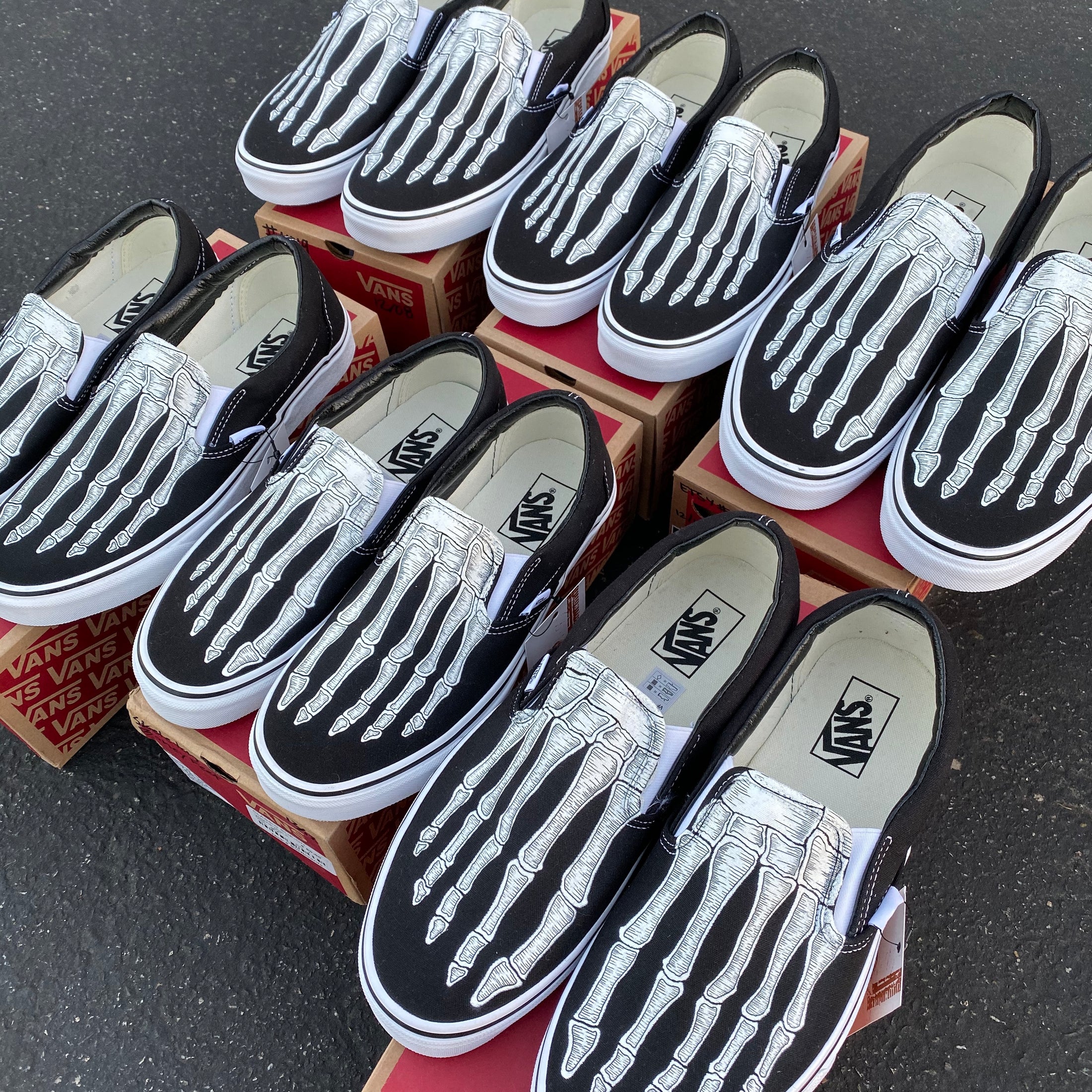 Custom Skeleton Feet X-Ray Slip Ons - Custom Vans Shoes – BlvdCustom